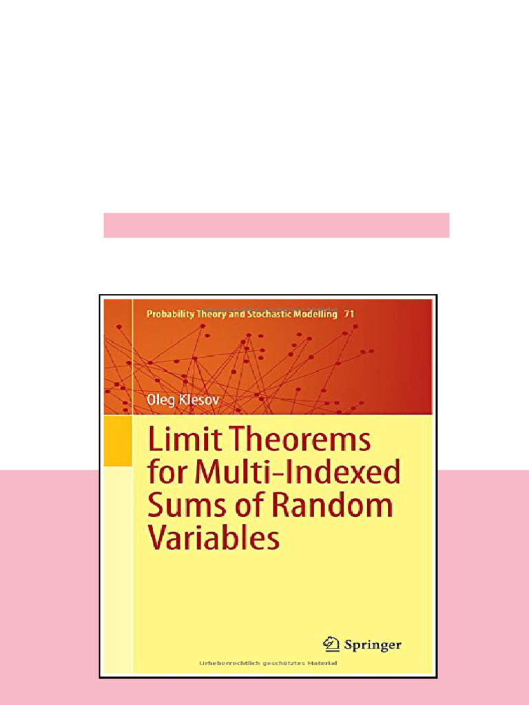 Limit Theorems For Multiindexed Sums Of Random Variables 2014th Edition ...