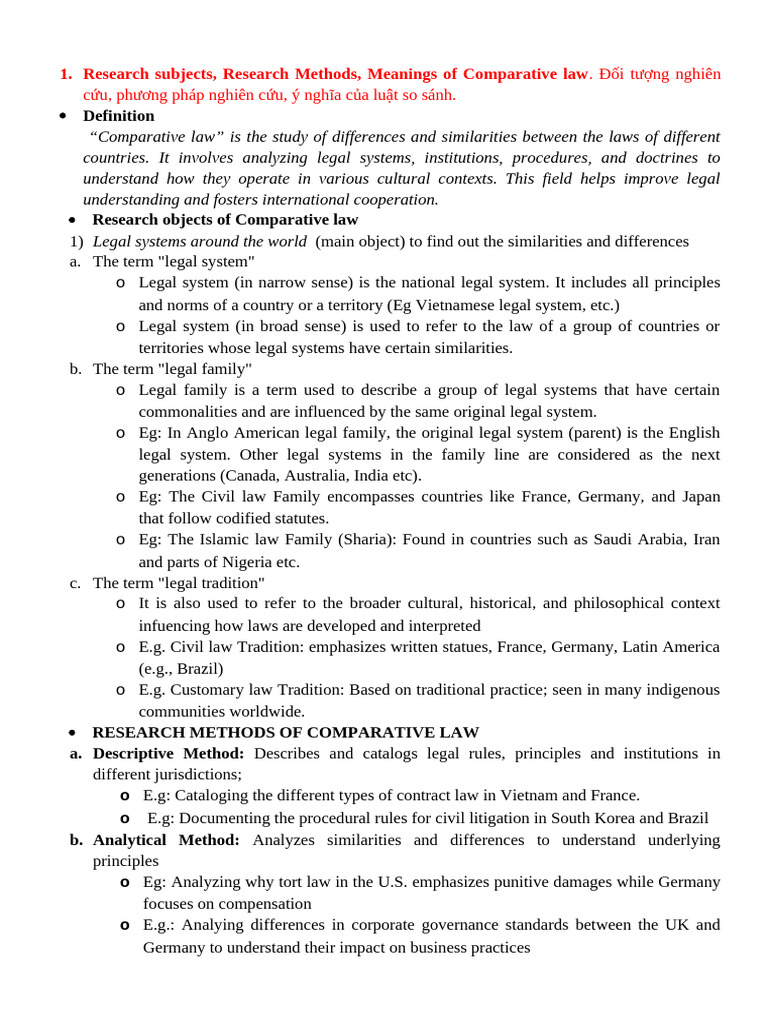 Comparative Law Questions | PDF | Equity (Law) | Appeal