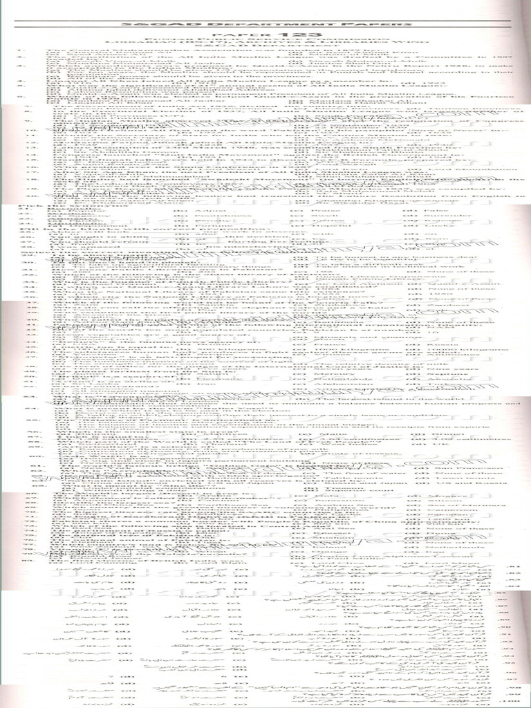 Past Paper 2017 PPSC SGAD Department Librarian BS 17 Paper 123 | PDF