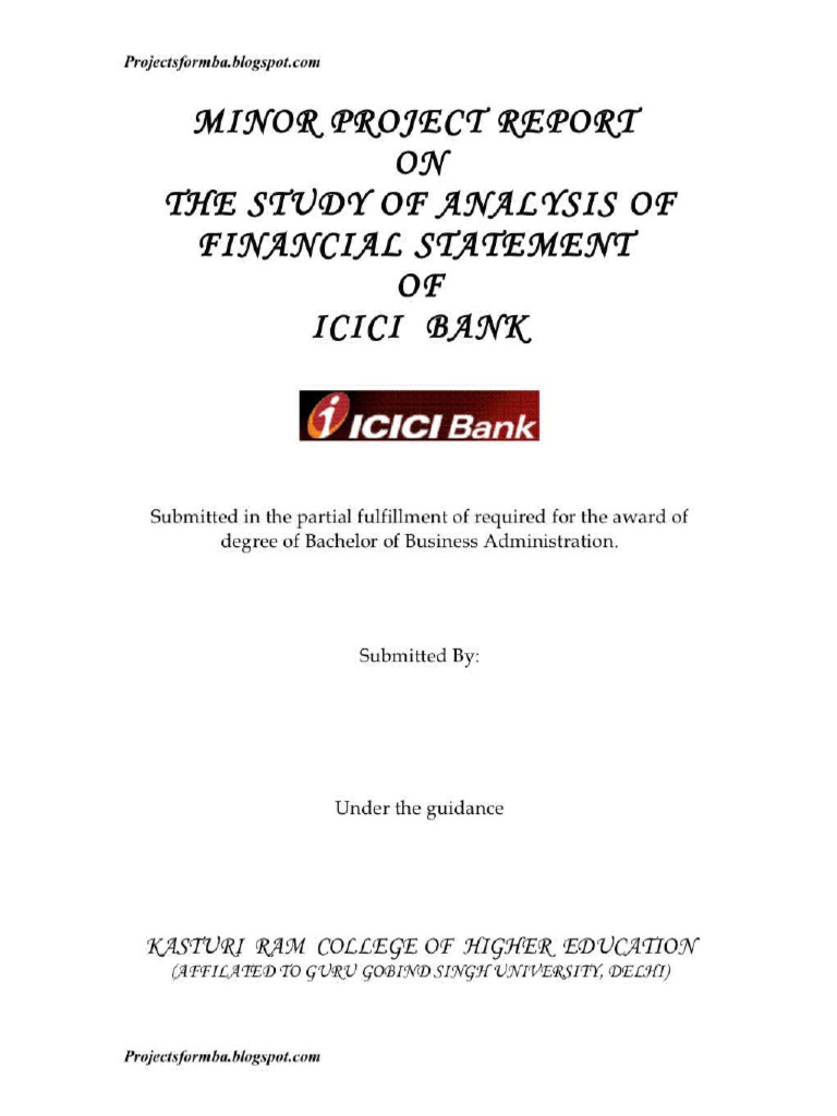 Analysis of Financial Statement of Icici Bank | PDF