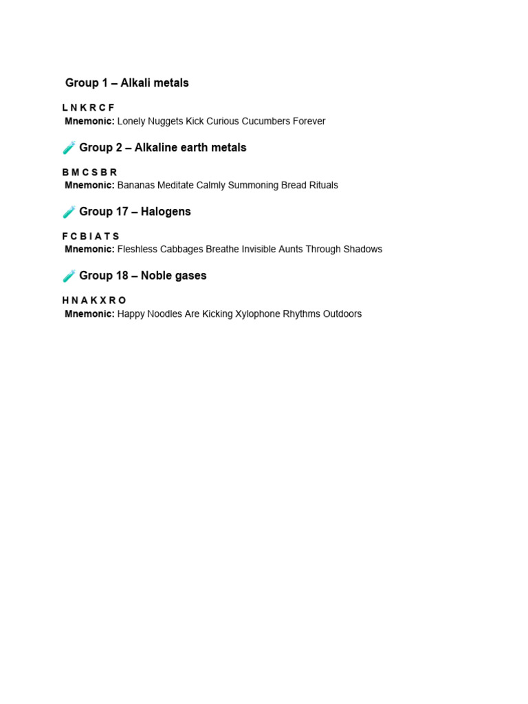 Group 1 - Alkali Metals | PDF