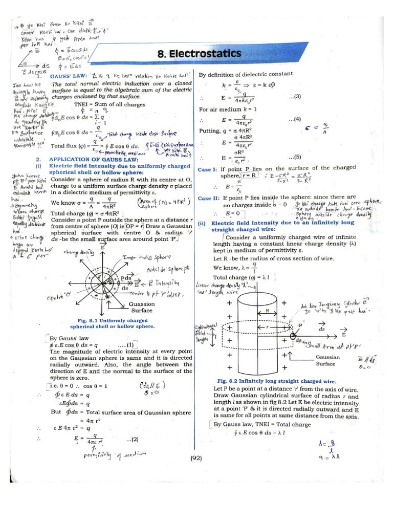 Electrostatics - Physics Boards Lec Notes - 9th Dec | PDF