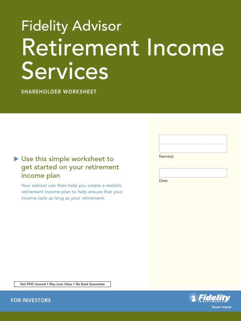 Fidelity Advisor Retirement Income Services Worksheet | PDF ...