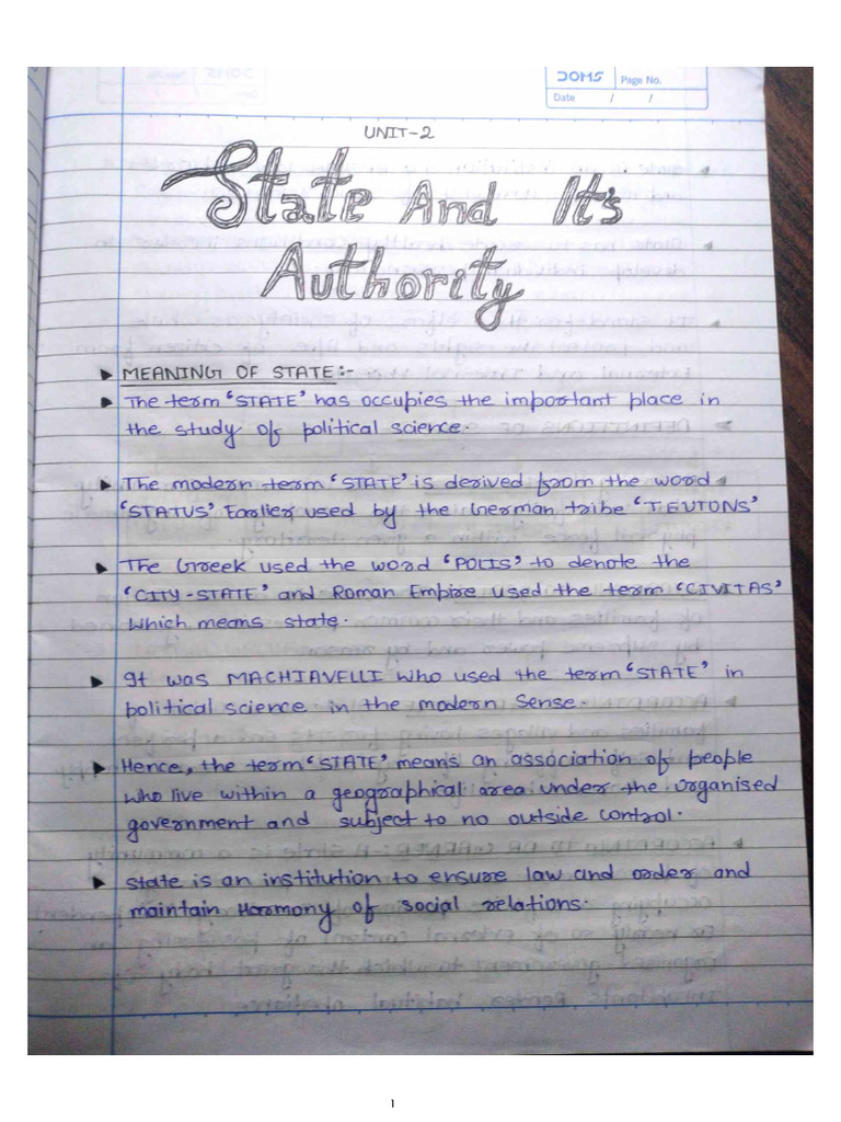 Political Science Notes 2 | PDF