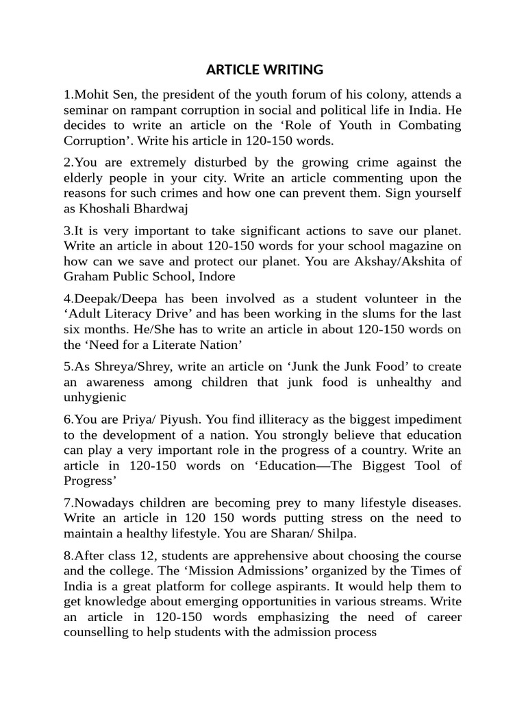 Youth Articles on Social Issues | PDF