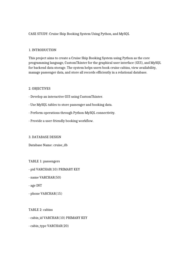 Cruise Ship Booking Case Study Editable | PDF