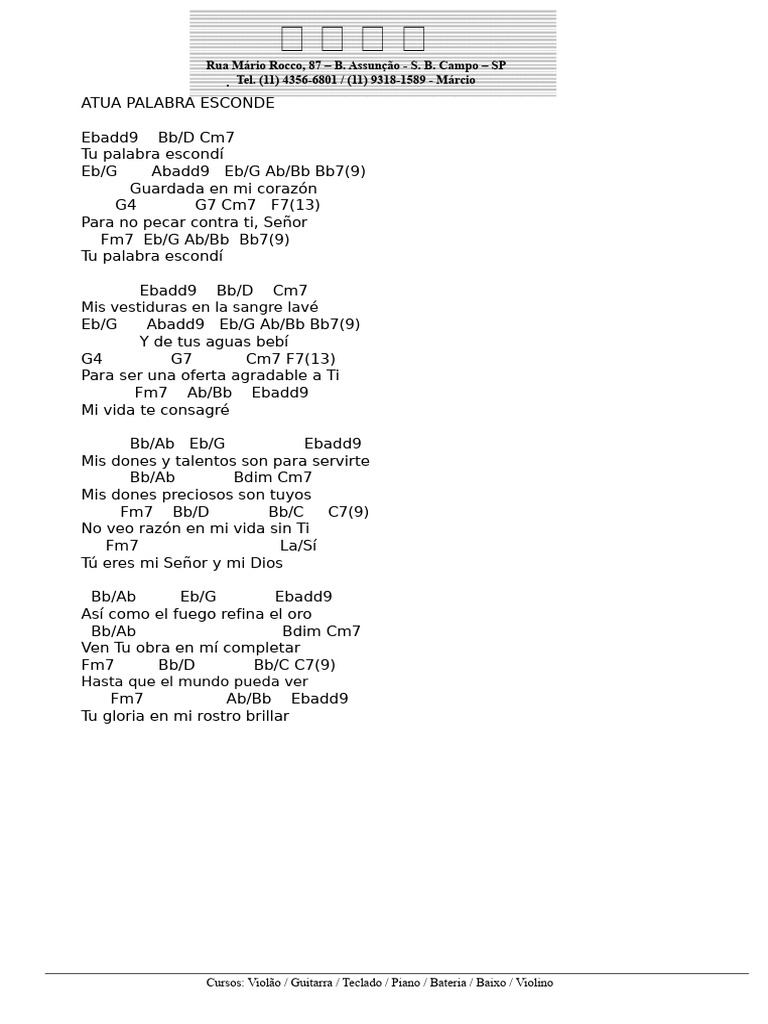 Tu Palabra He Escondido | PDF