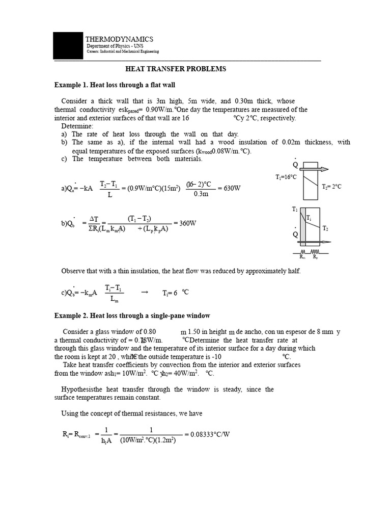 Heat Transfer Problems in Thermodynamics | PDF | Heat Transfer | Heat