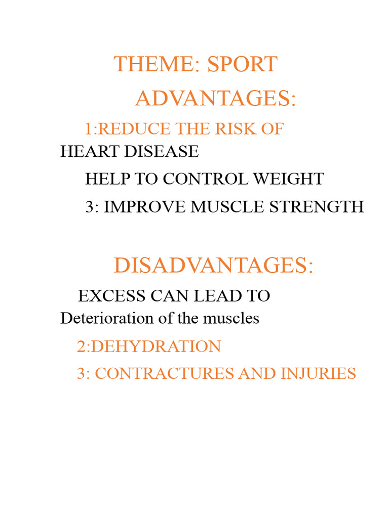 Advantages and Disadvantages of Sports | PDF