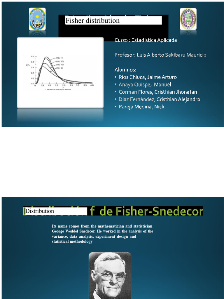 Topic 1 Fisher Distribution | PDF | Variance | Statistics