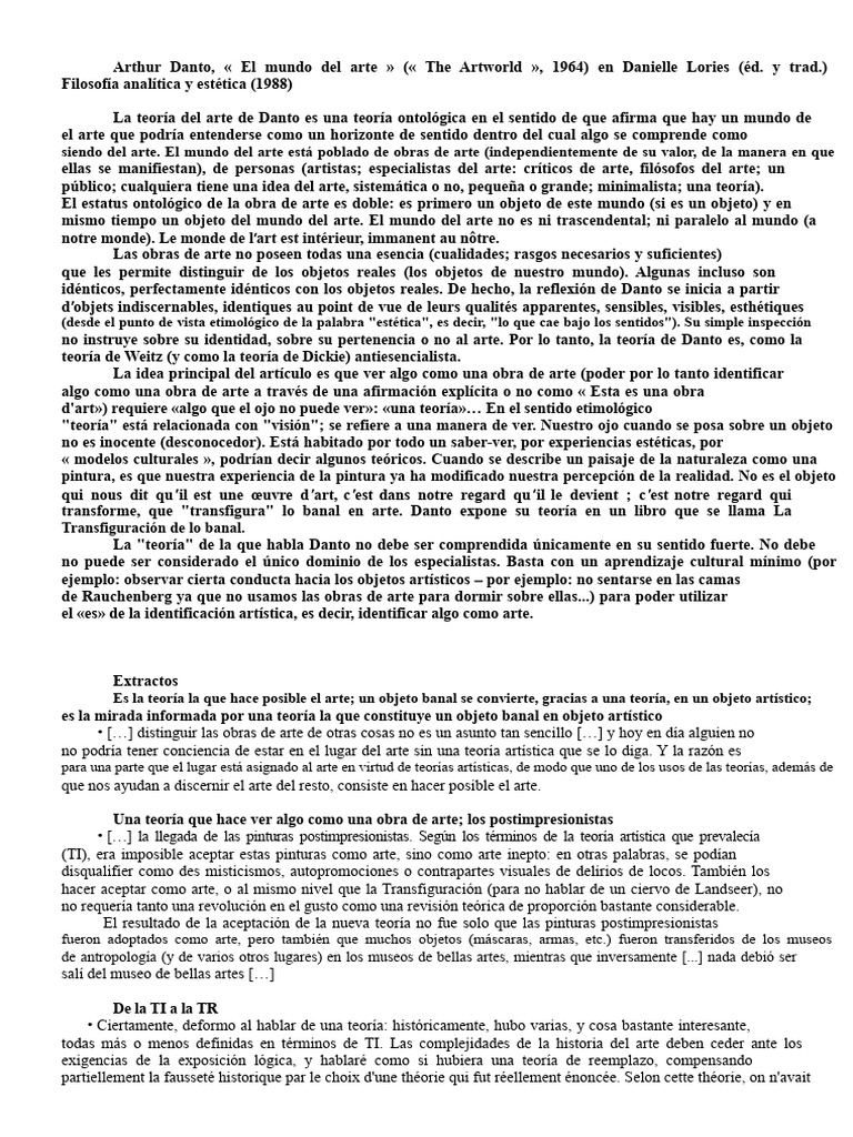 Danto | PDF | Teoría | Ontología