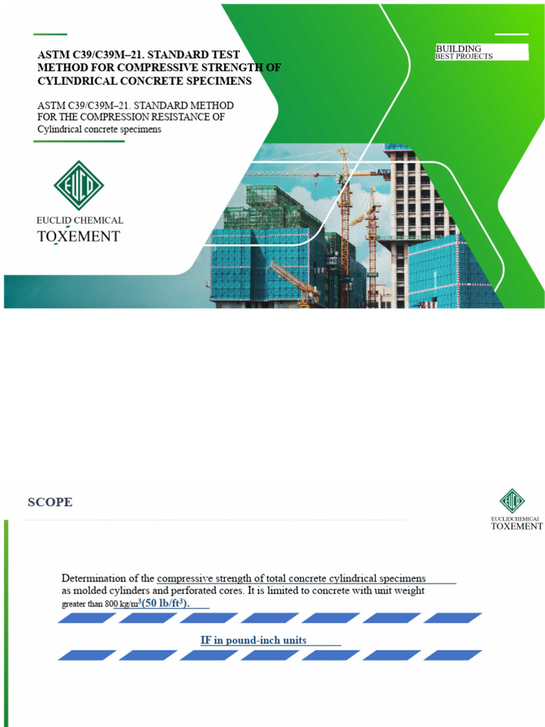 Astm C39 - Compression Strength of Cylindrical Concrete Specimens | PDF ...