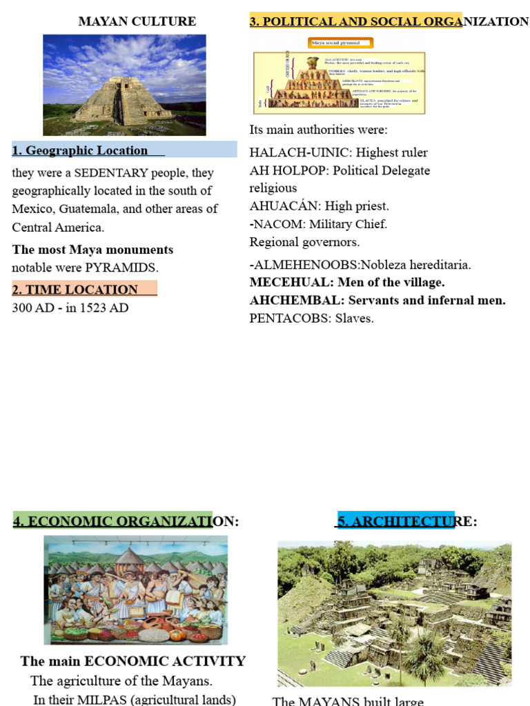 Overview of Mayan Culture and Society | PDF | Maya Civilization ...
