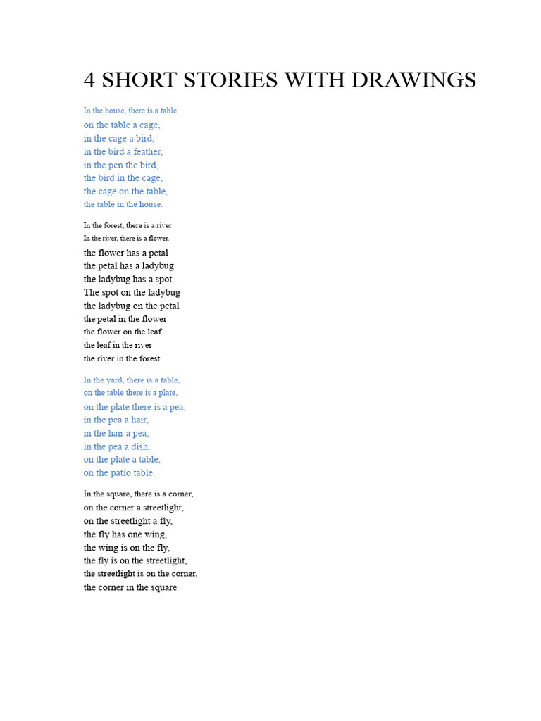 4 Short Rhymes With Drawing | PDF