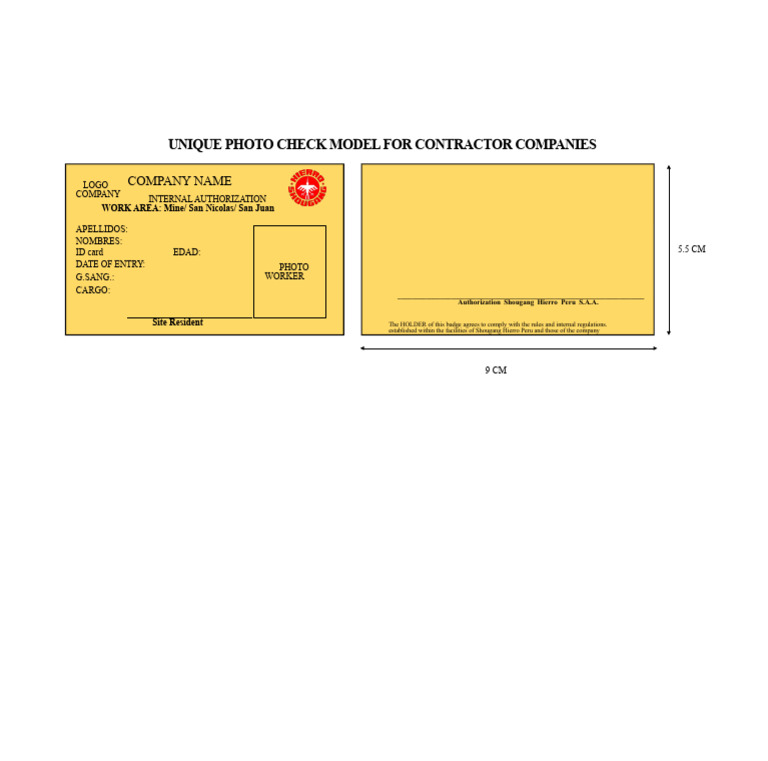 Ver00 Contractor ID Card Format | PDF