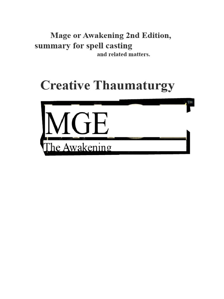Mage 2nd Edition Spell Creation Guide | PDF | Magician (Fantasy)