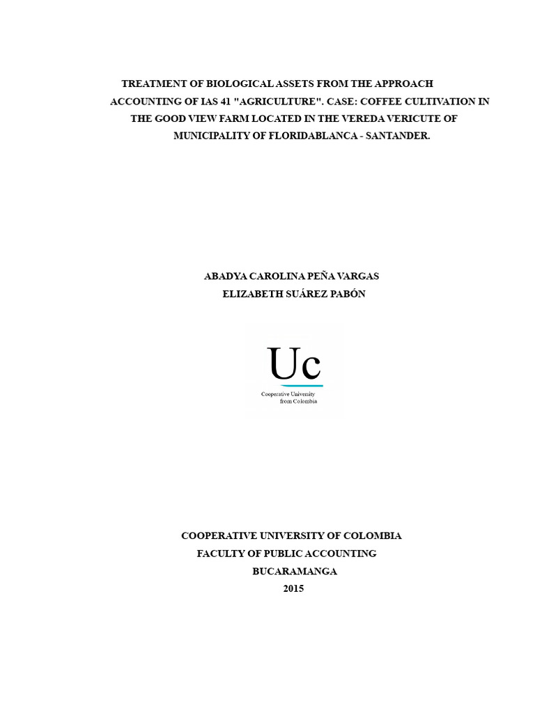 Accounting for Coffee Cultivation Assets | PDF | International ...