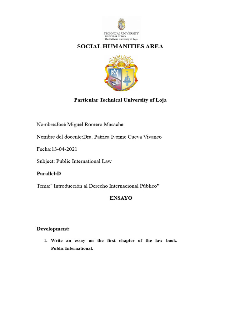 Introduction to Public International Law | PDF | International Law ...