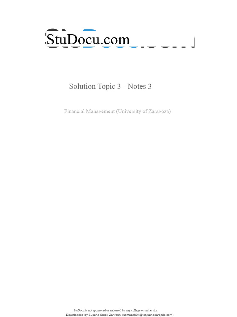 Solution Topic 3 Notes 3 | PDF | Present Value | Interest