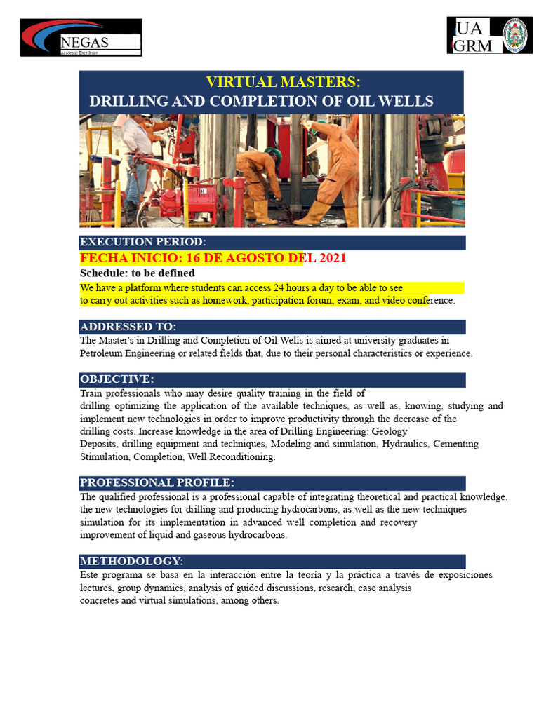 1. Master's in Drilling and Completion of Oil Wells | PDF | Casing ...