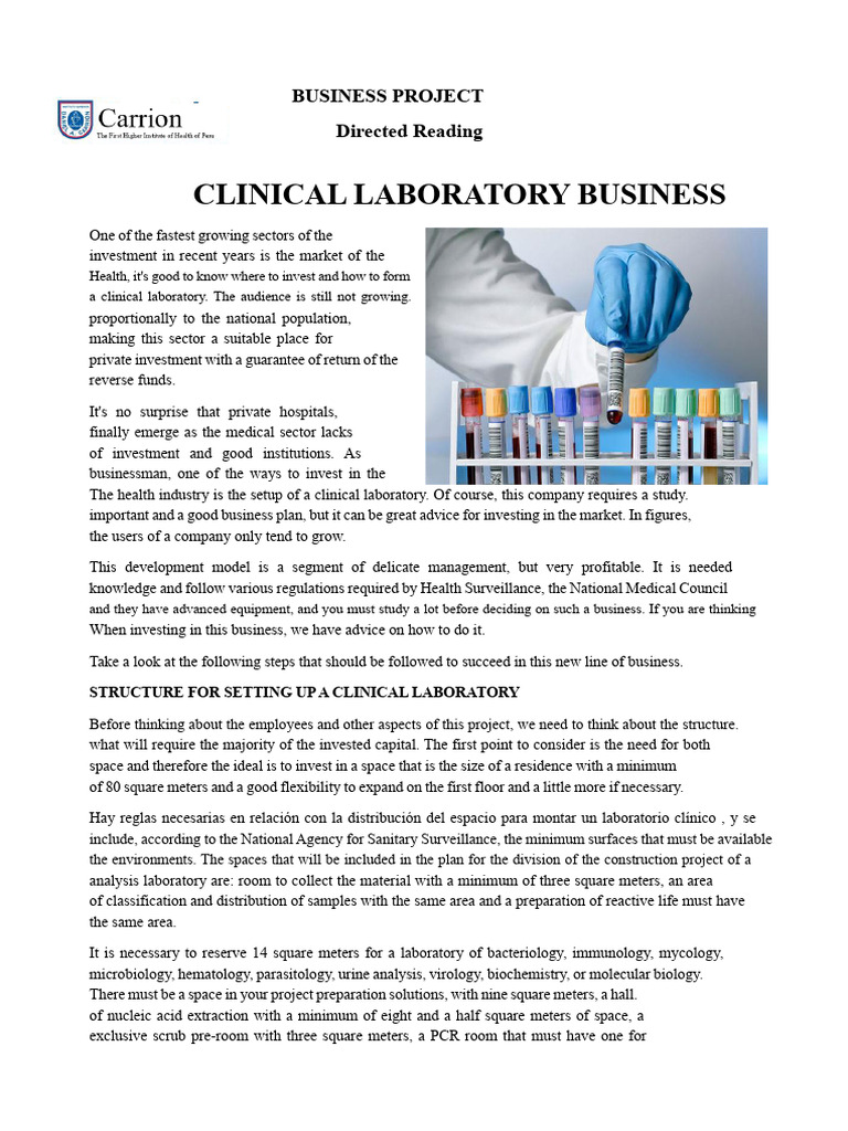 1 Week - How To Create A Clinical Laboratory - Reading 308 0 | PDF ...