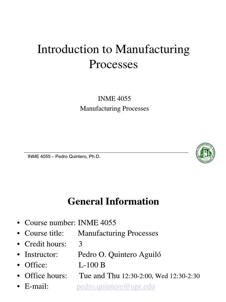 Lecture 1 Introduction To Manufacturing Processes | PDF | Design ...