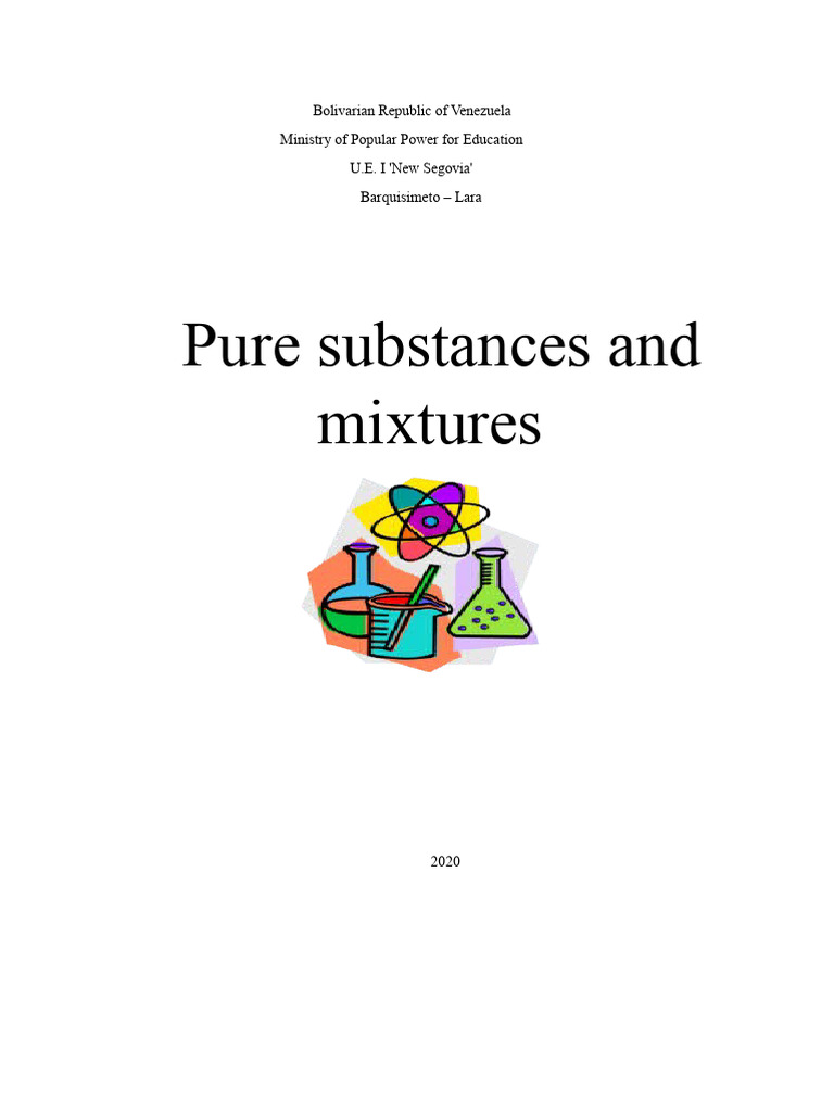 Pure Substances and Mixtures Explained | PDF | Mixture | Colloid