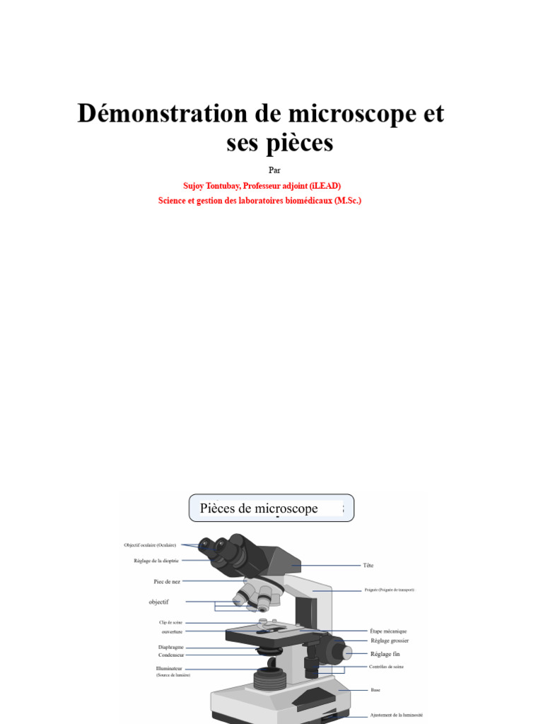 Démonstration Du Microscope Et de Ses Parties | PDF | Microscope | Optique