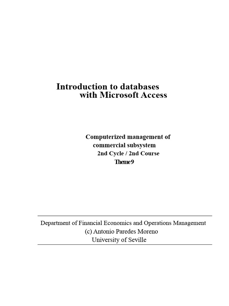 Access Introduction to Databases | PDF | Database Index | Window ...