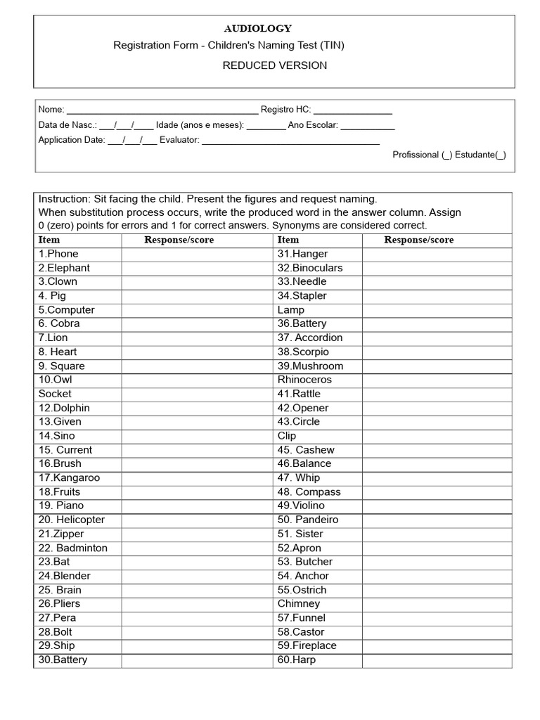 Children's Naming Test Registration Form | PDF | Chess Openings | Chess