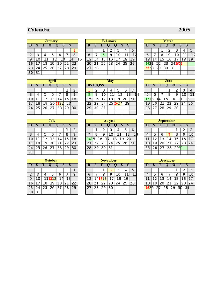Permanent Calendar (1900 2050) | PDF | Easter | Liturgical Calendar