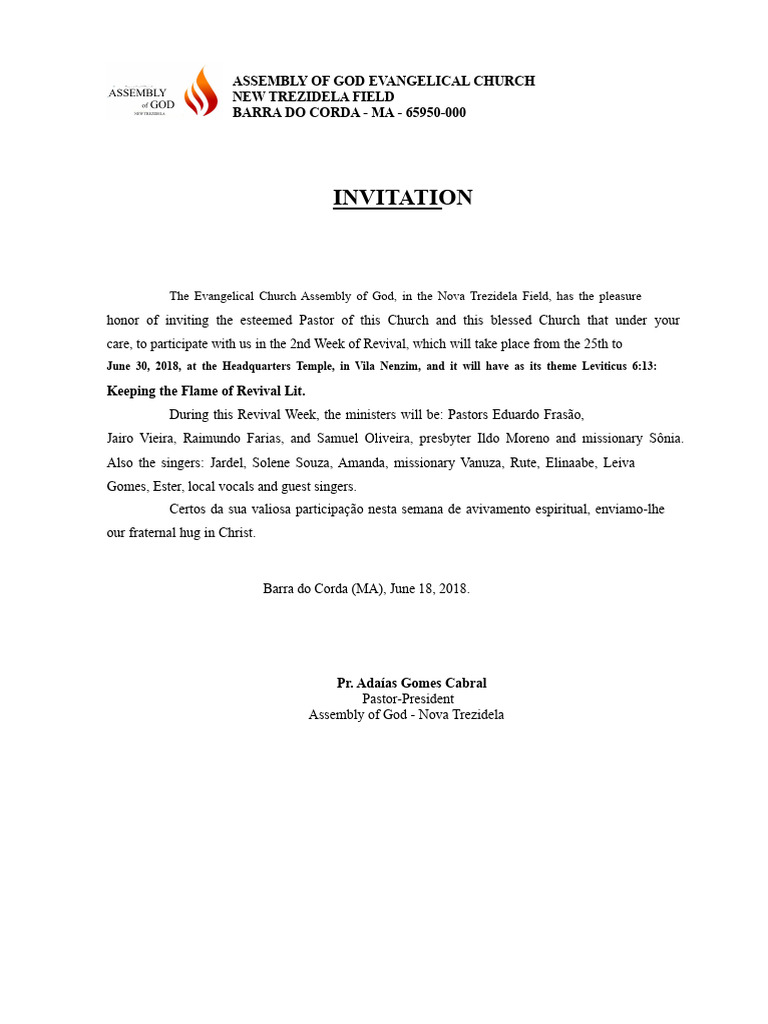 Revival Week Invitation | PDF