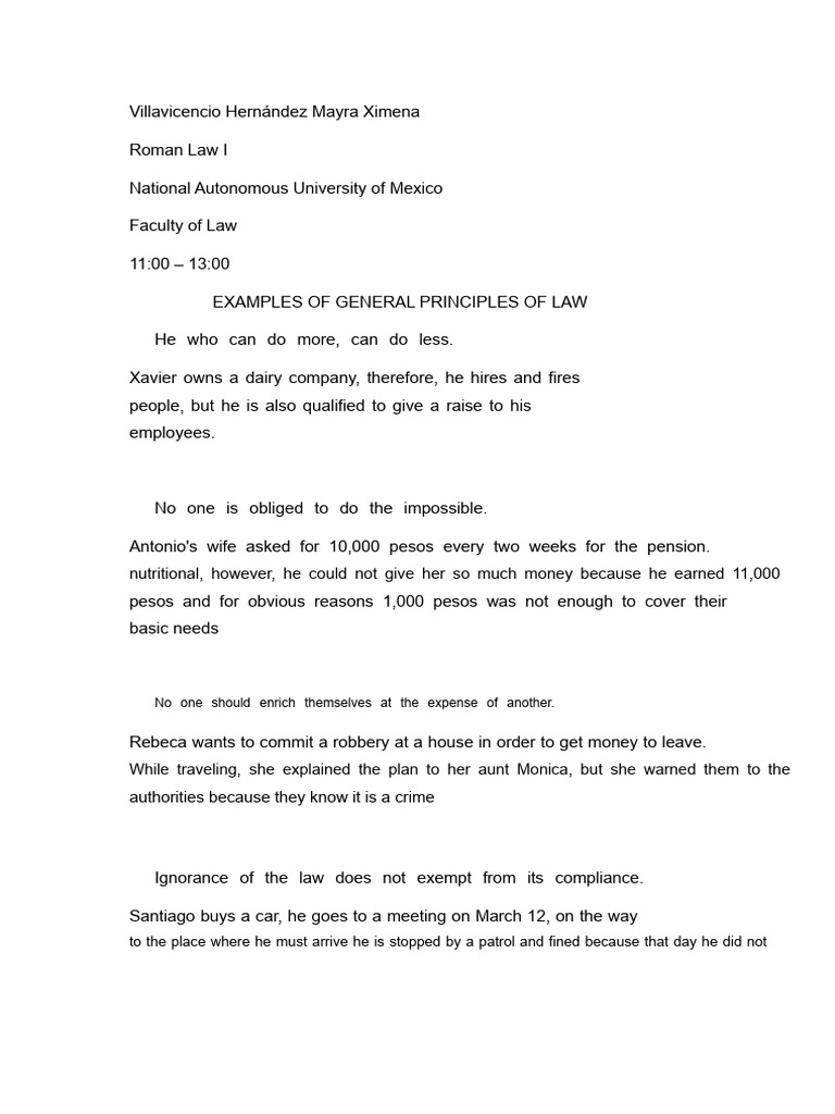 Examples of General Principles of Law | PDF | Justice | Crime & Violence