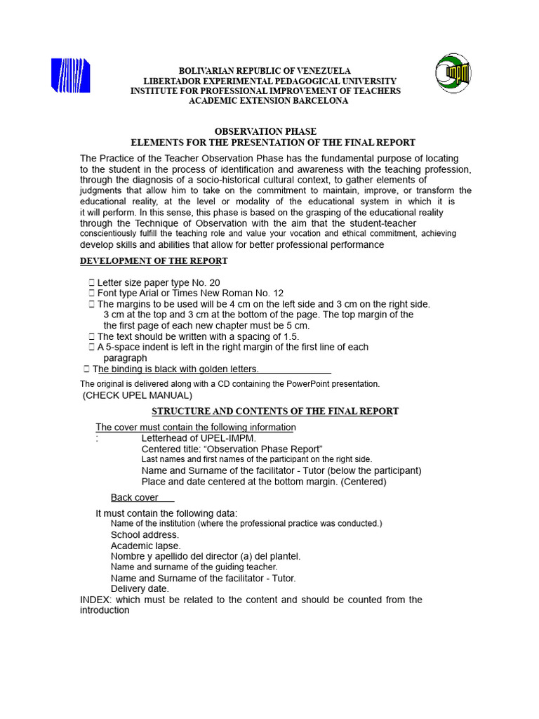 Structure For Creating The Final Report of The Phases. | PDF ...