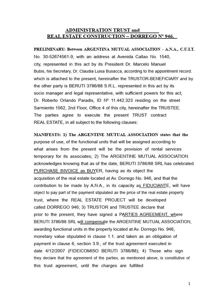 Real Estate Trust Agreement Template | PDF | Insurance | Taxes