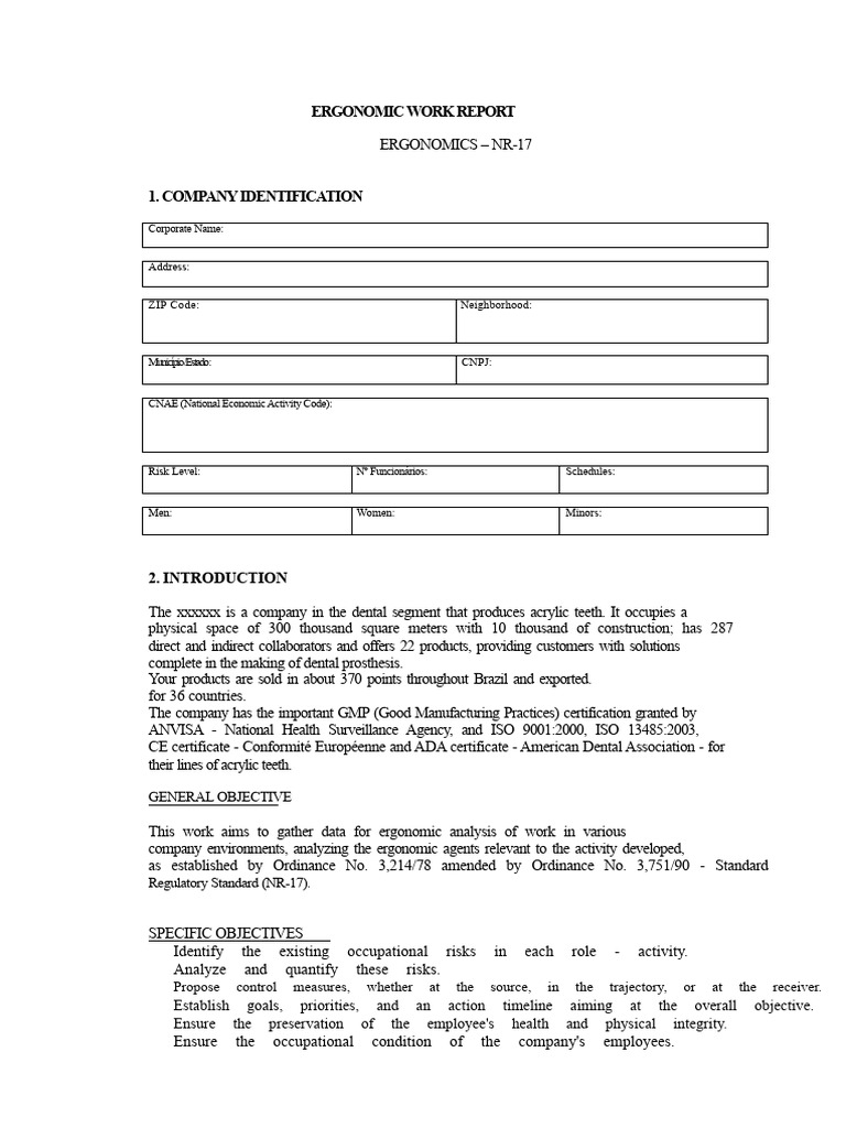 Ergonomic Analysis Report for Dental Company | PDF | Chair | Desk