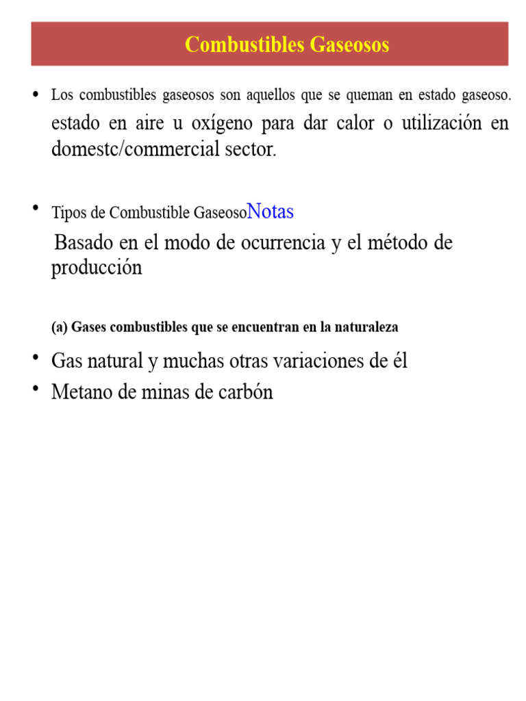 Tipos y Usos de Combustibles Gaseosos | PDF | Combustibles | Gas natural