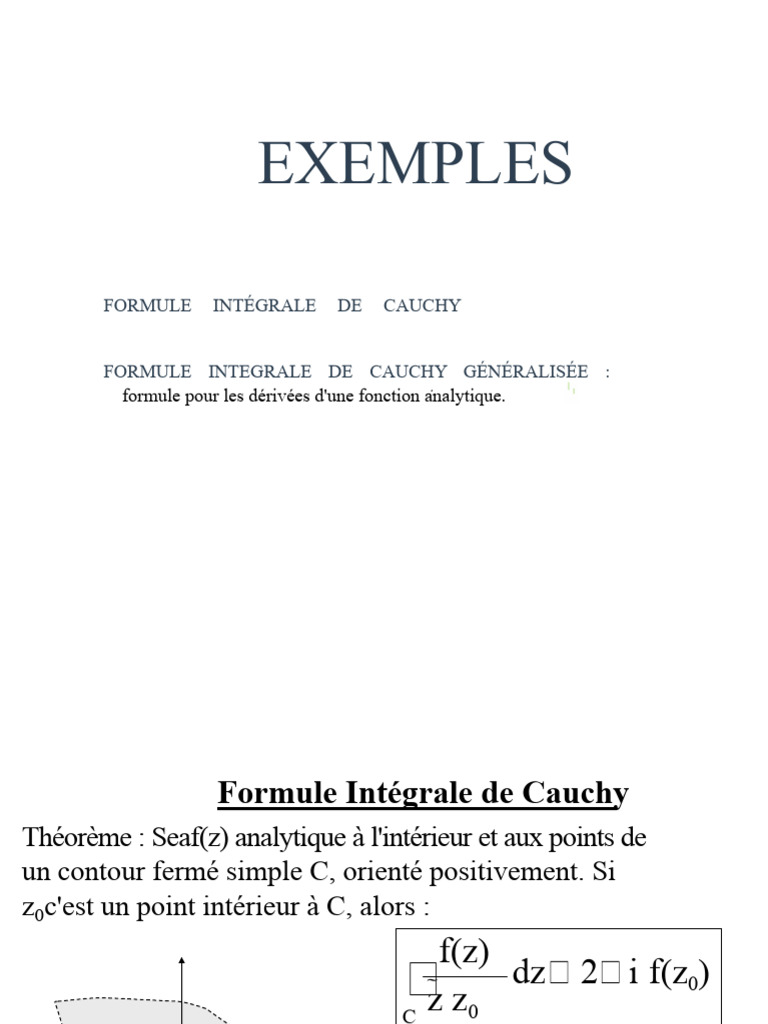 Formule intégrale de Cauchy expliquée | PDF | Intégral | Fonction ...