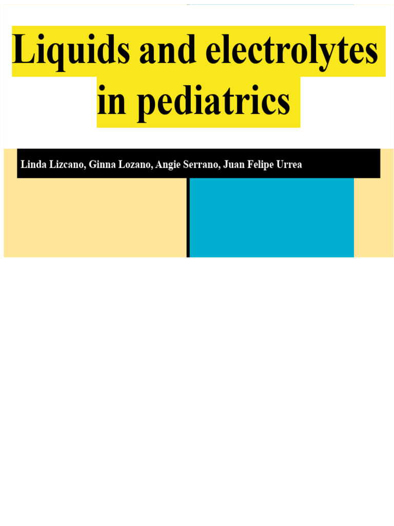 Pediatric Fluid and Electrolyte Management | PDF | Dehydration ...