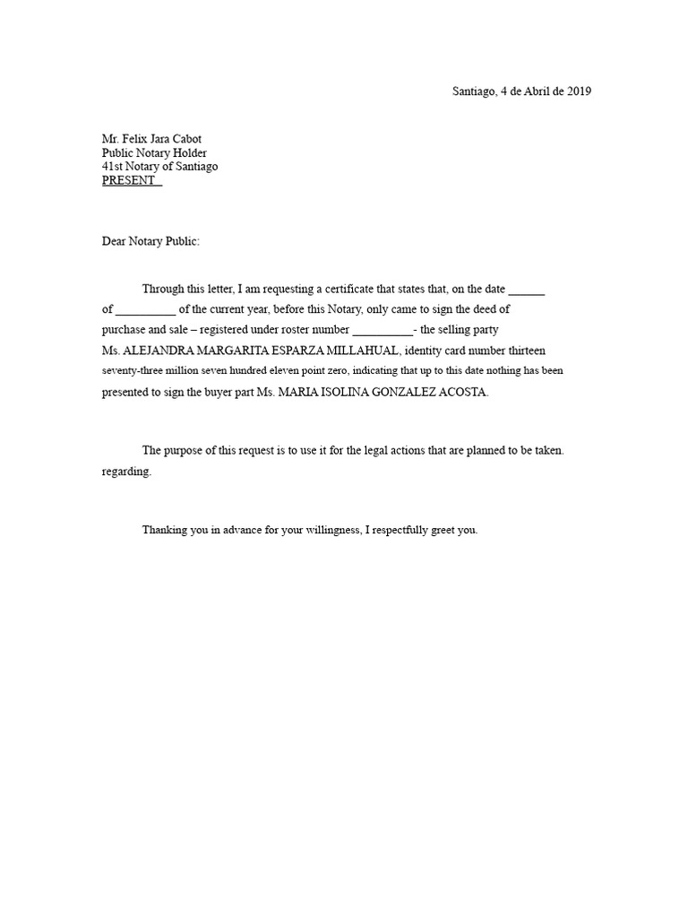 Notary Letter | PDF