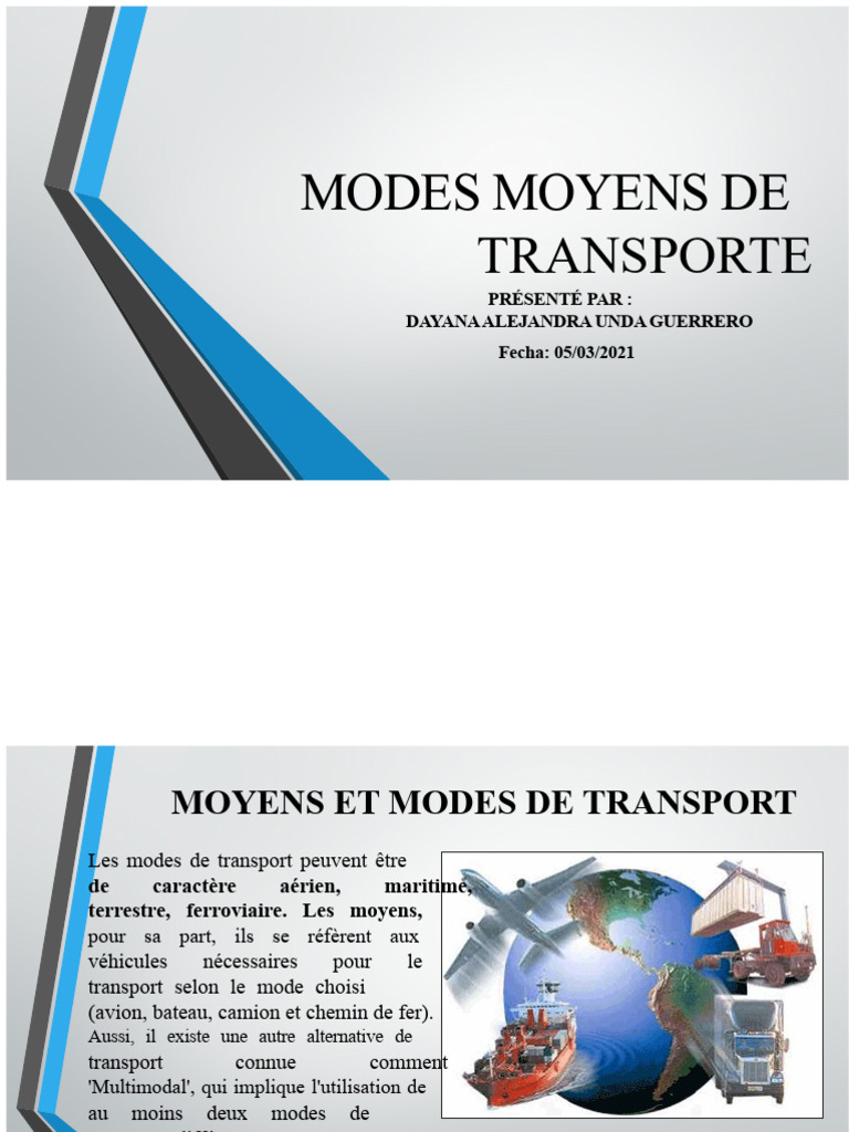 Modes et moyens de transport expliqués | PDF | Transport | Mode de ...