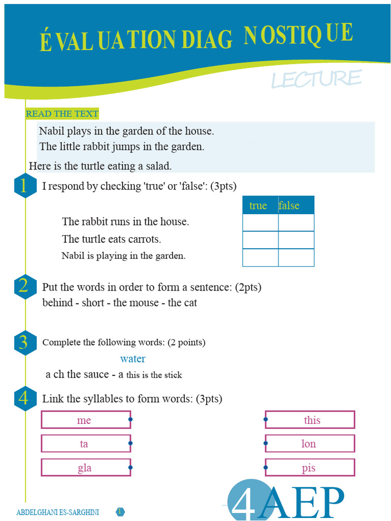 The diagnostic assessment in French - level four | PDF