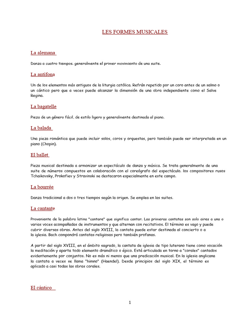 Las Formas Musicales | PDF | Concierto | Sonata