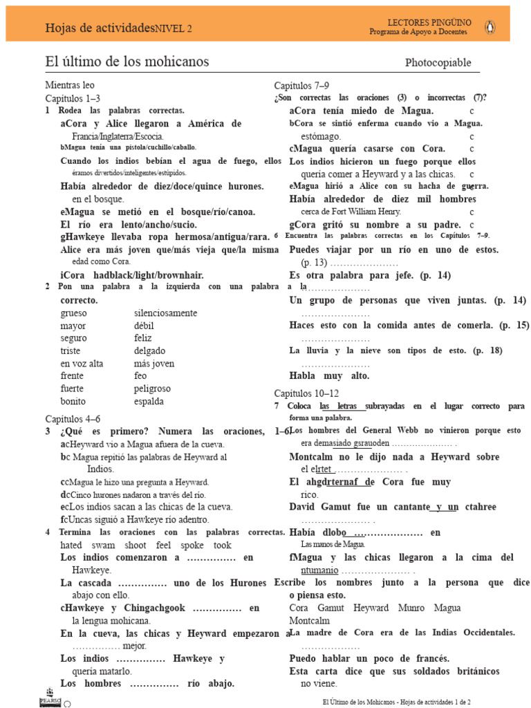 El Último de Los Mohicanos 1 | PDF