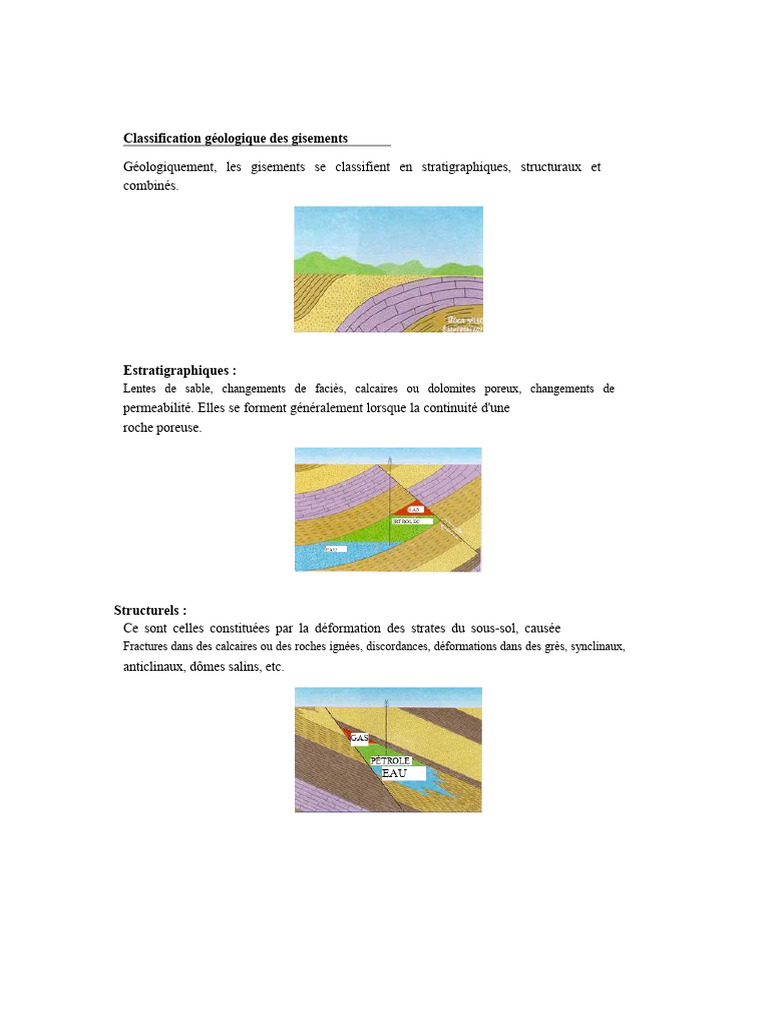 Classification des gisements géologiques | PDF | Porosité | Pétrole