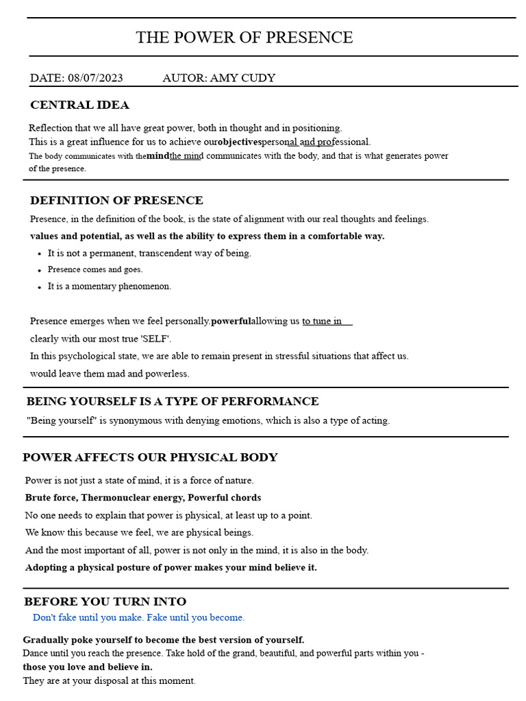 The Power of Presence | PDF