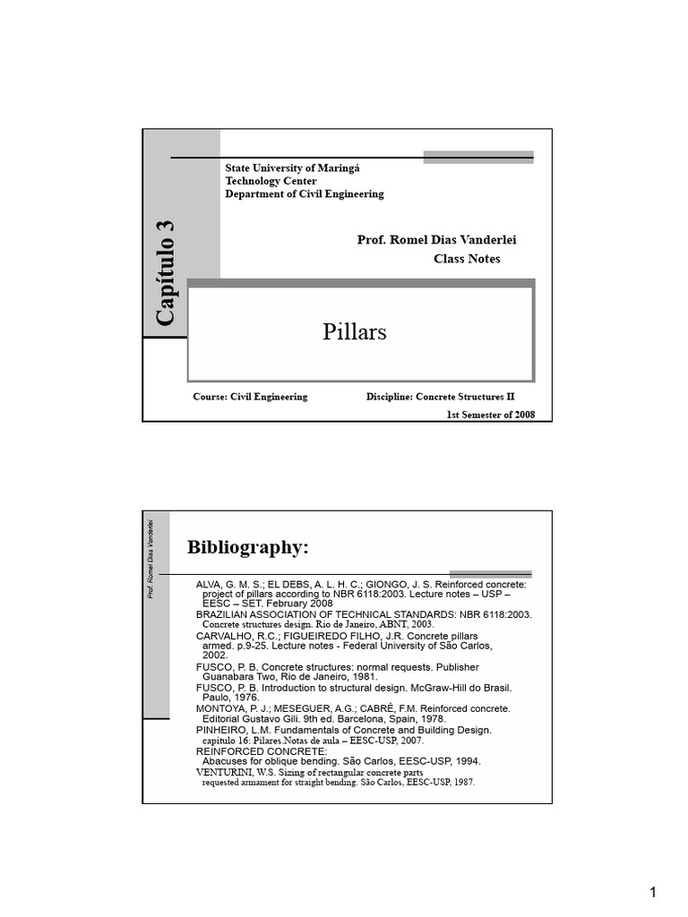 Civil Engineering Pillar Design Notes | PDF | Beam (Structure) | Solid ...