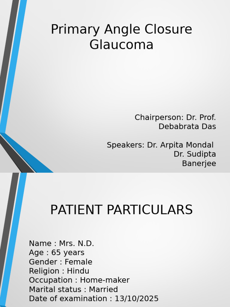 Primary Angle Closure Glaucoma | PDF | Glaucoma | Human Eye