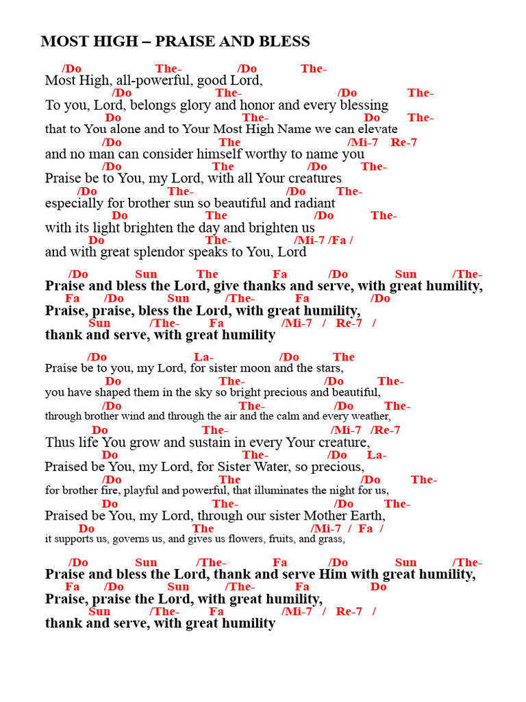 Most High - Praise and Bless | PDF | Religious Belief And Doctrine