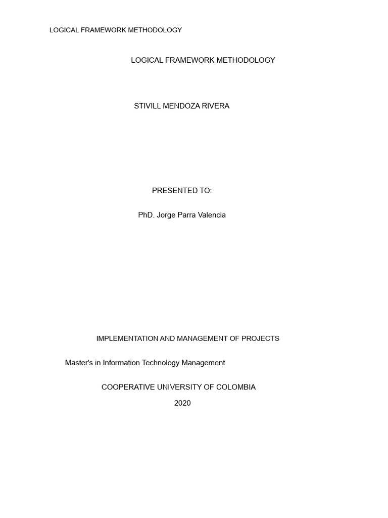 Logical Framework Matrix | PDF | Methodology | Mental Health